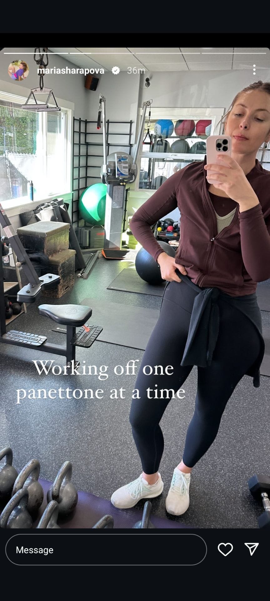 Maria Sharapova shares workout selfie as Russian hits the gym after New ...