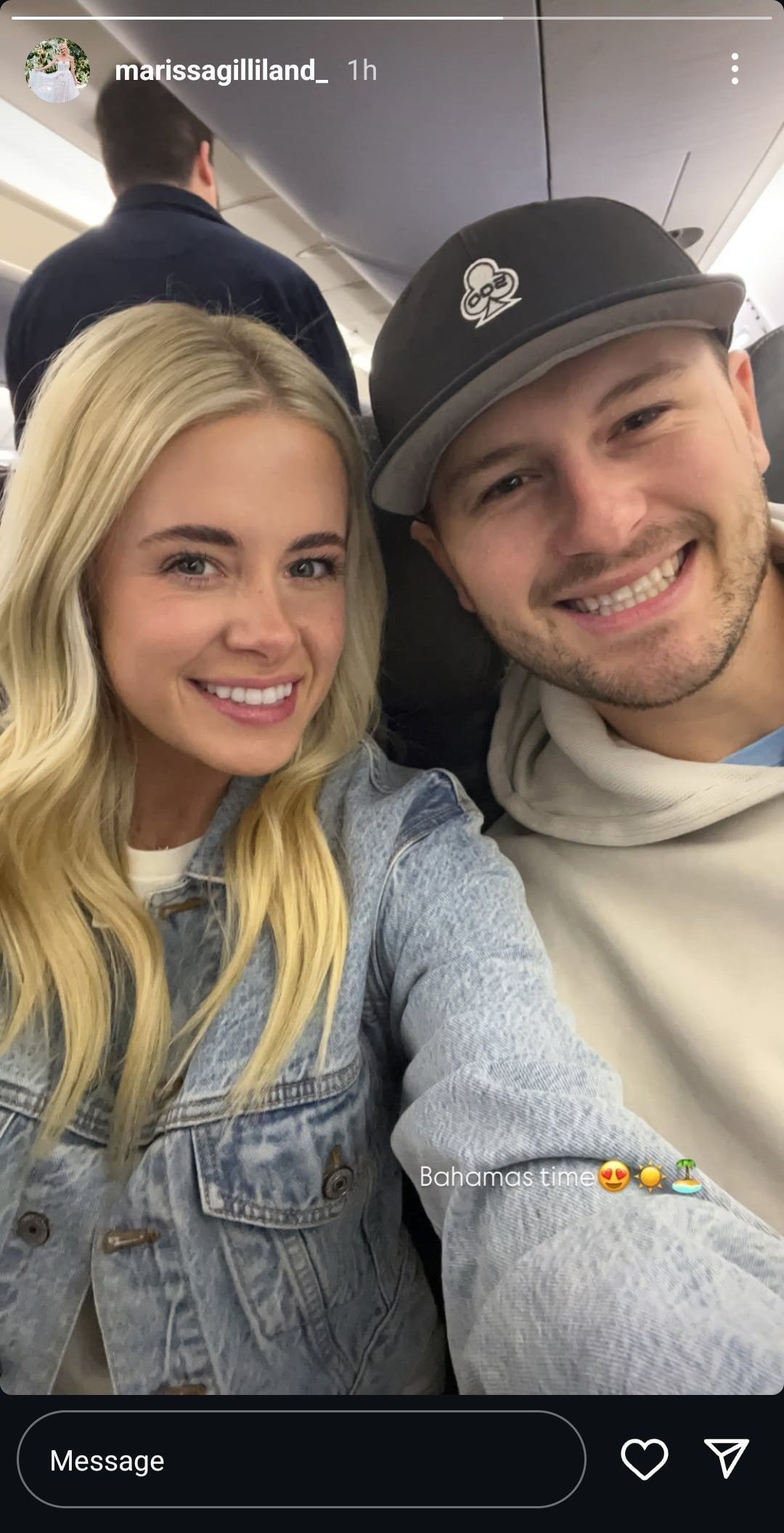 Marissa Gilliland shares in-flight selfie with husband Todd Gilliland ...