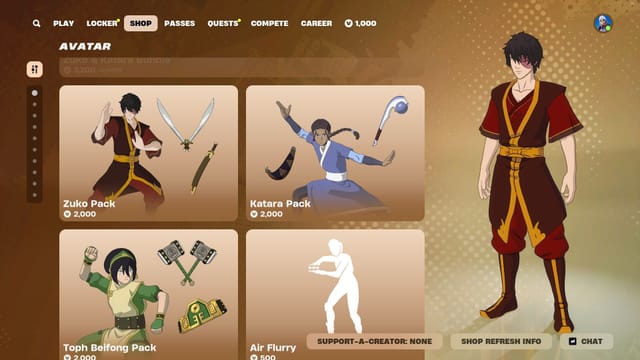 How to get the Zuko and Katara (Avatar) skins in Fortnite