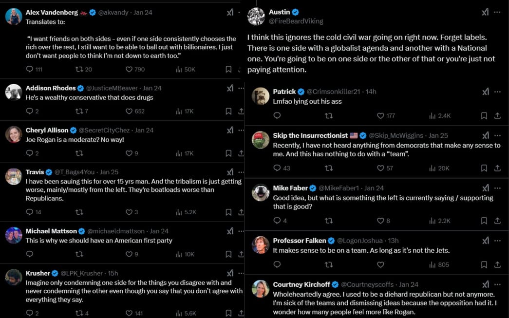 Joe Rogan's apolitical stance after endorsing Donald Trump and ...