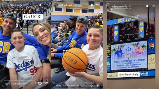 Joe Kelly, wife Ashley & son Knox steal the spotlight at UC Riverside ...