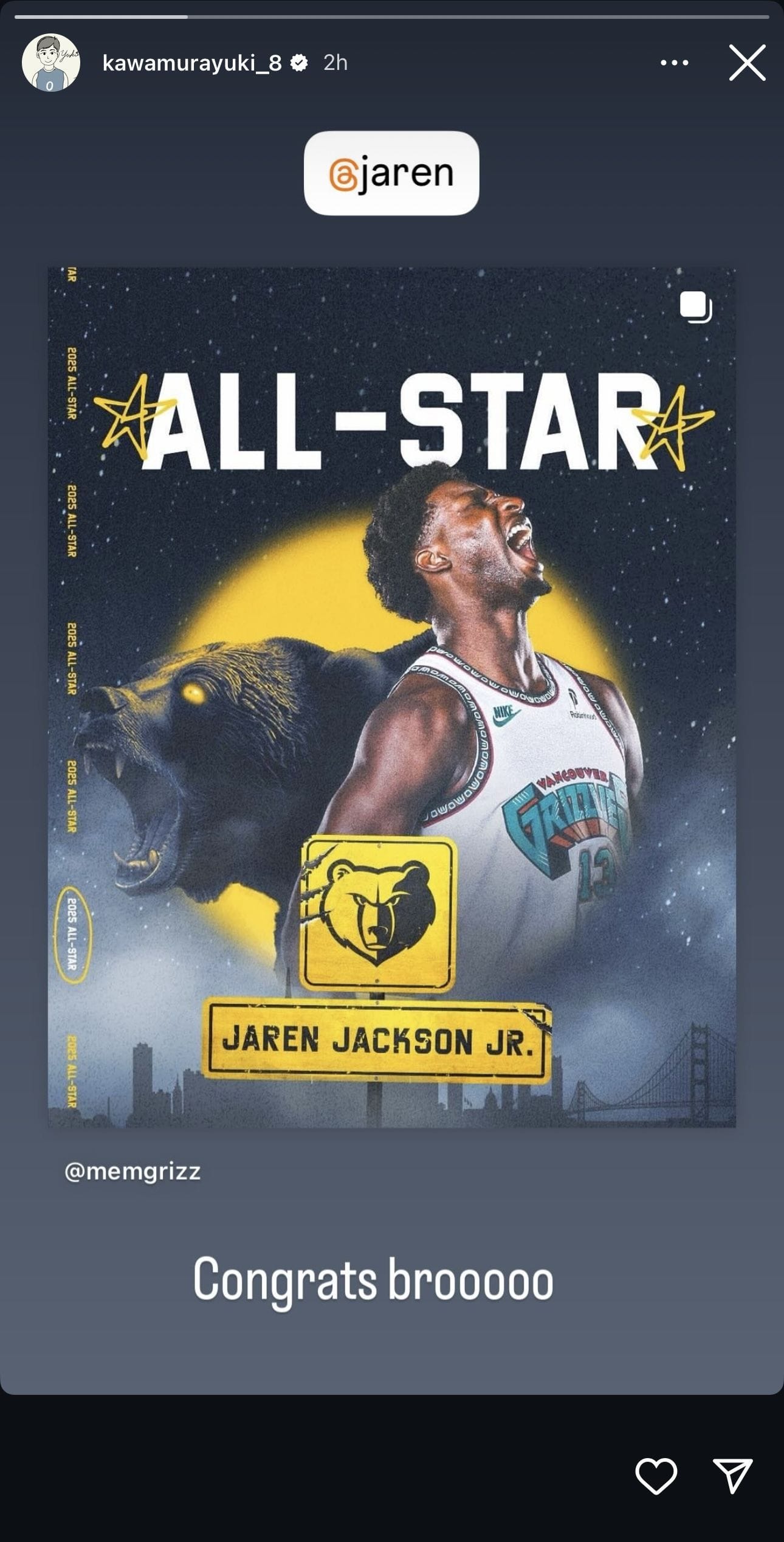 Yuki Kawamura drops 2-word reaction on Grizzlies' $104,720,000 star's All-Star selection