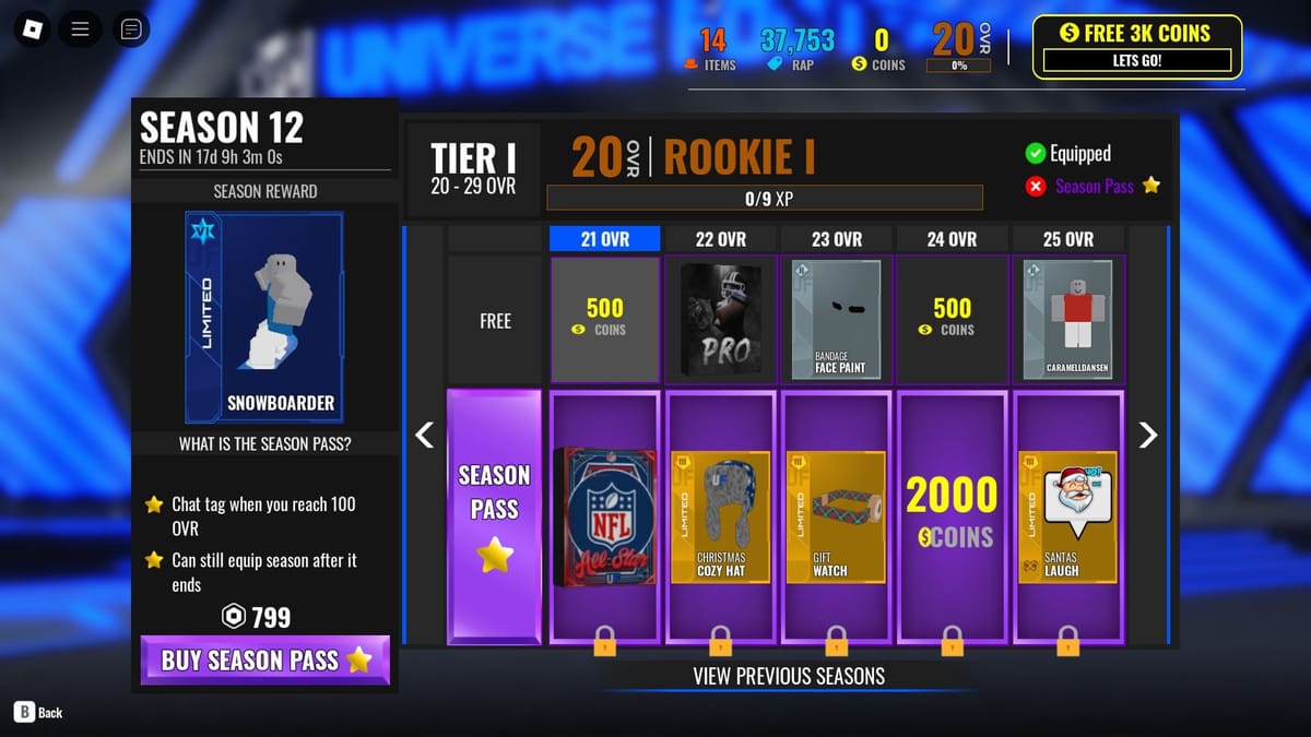 NFL Universe Football Season 12 Pass: All rewards and Season Pass price ...