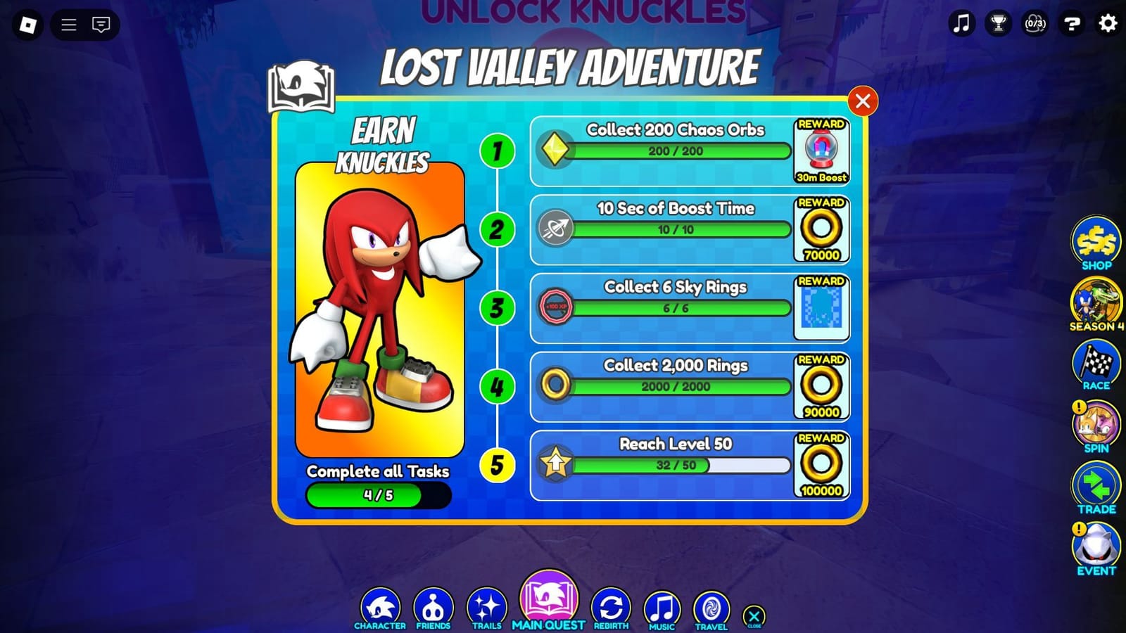 How to unlock Knuckles in Sonic Speed Simulator