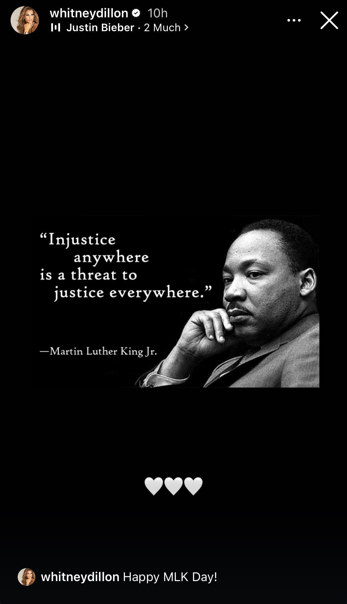 “Happy MLK Day!”: Austin Dillon’s wife Whitney pays homage to Martin ...