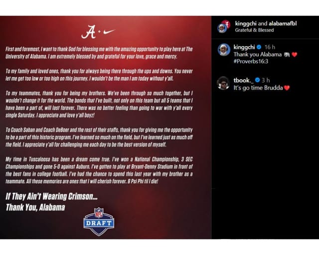 NFL Draft: Alabama OL Tyler Booker drops 4-word reaction to Malachi ...