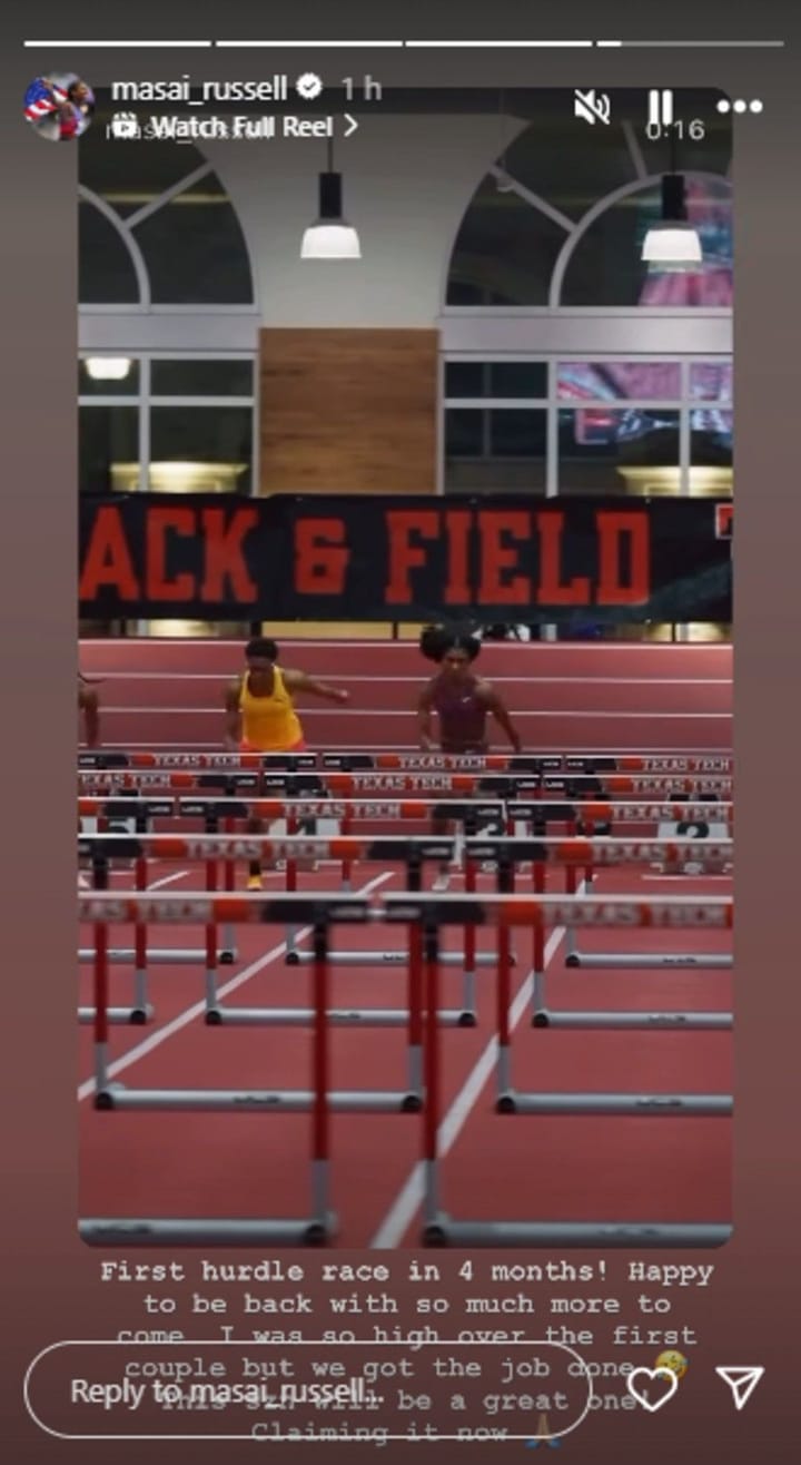 Olympic Champion Masai Russell makes her feelings known as she makes her first appearance of the ...