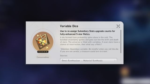 Honkai Star Rail Variable Dice guide: How to use and reroll Relic stats