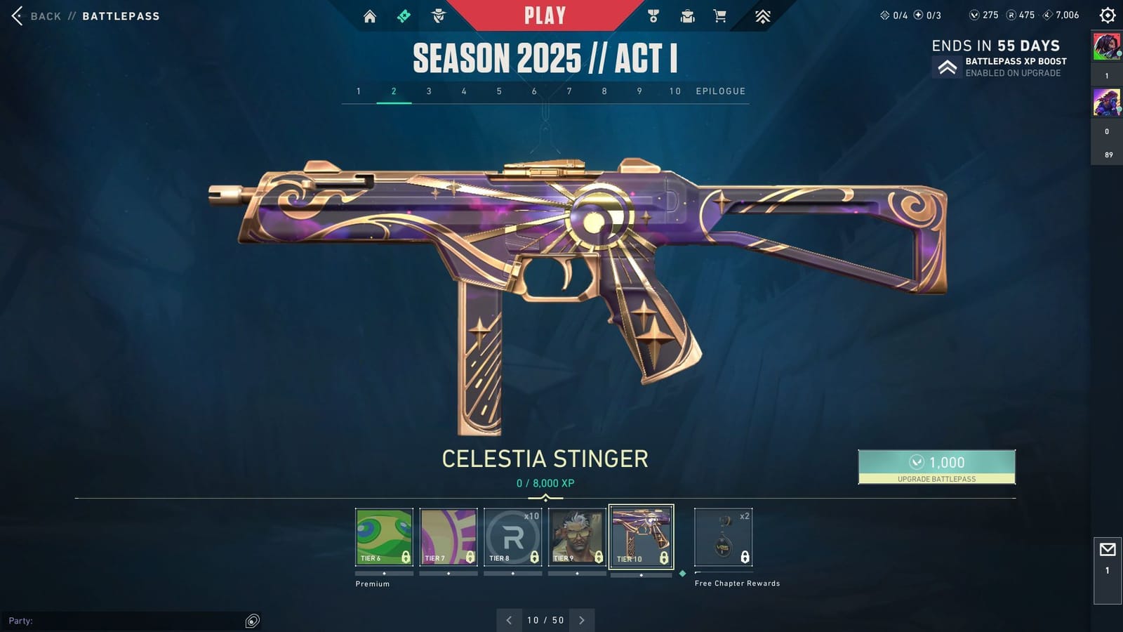 Valorant Season 2025 Act 1: All Battlepass tiers and rewards