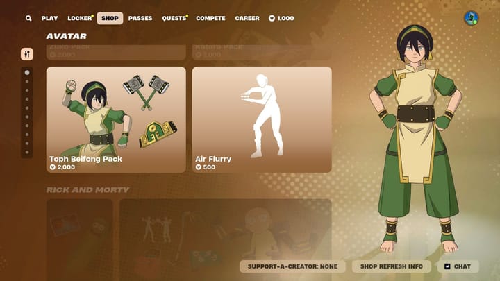 How to get the Toph Beifong (Avatar) skin in Fortnite