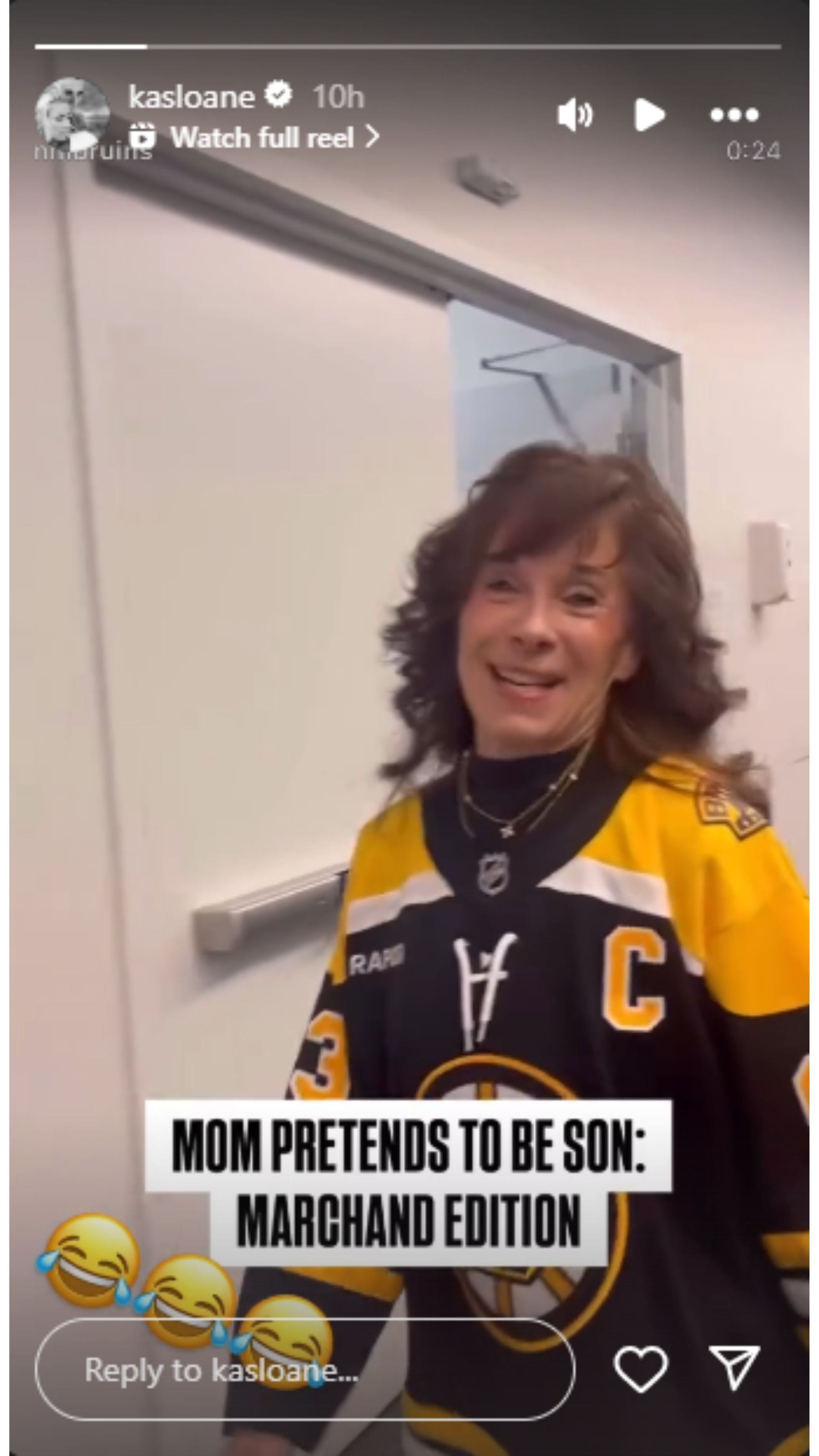 [Watch] Brad Marchand's mother Lynn hilariously recreates "mom pretends ...