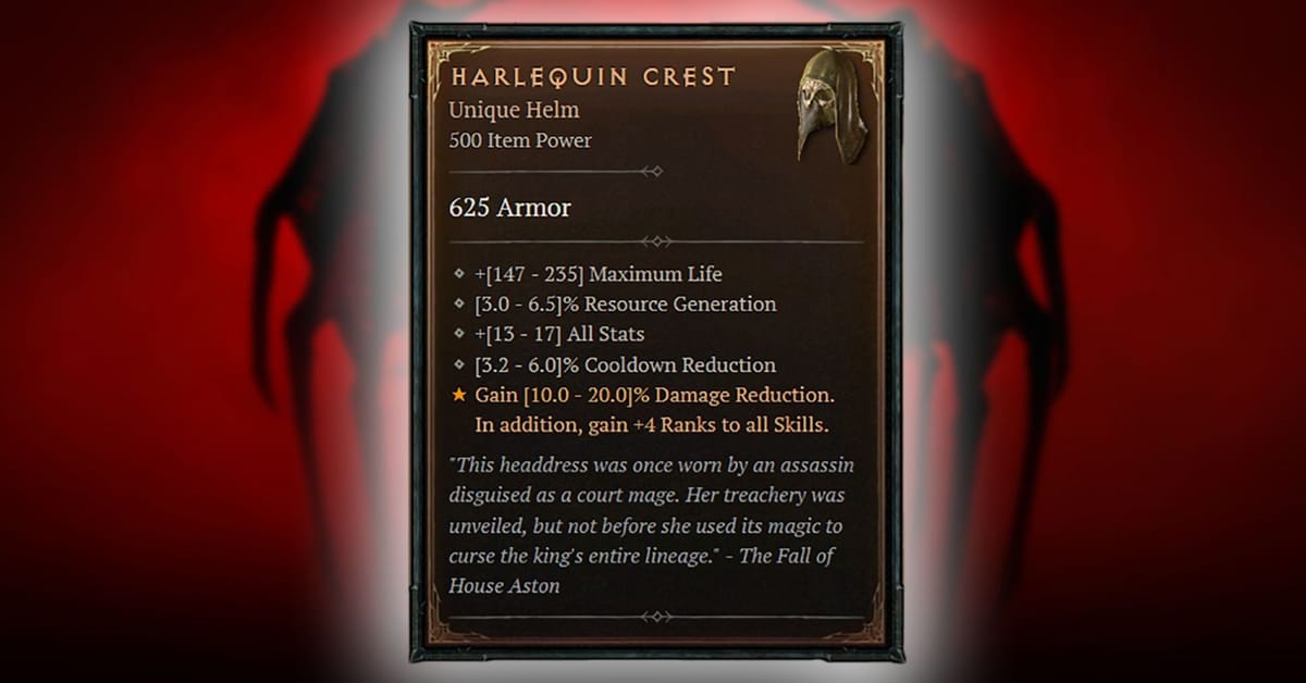 Diablo 4: How to get Harlequin Crest (Shako), and what makes it great