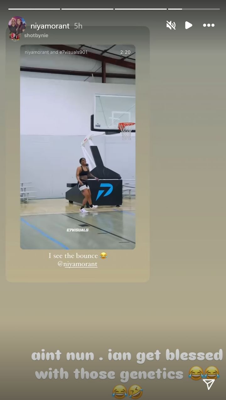 Ja Morant reacts to sister Niya Morant's workout video as she blames genetics for failed dunk ...