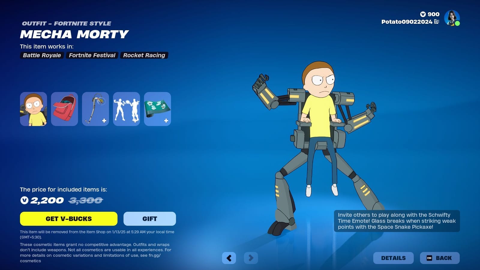 How to get the Mecha Morty skin in Fortnite