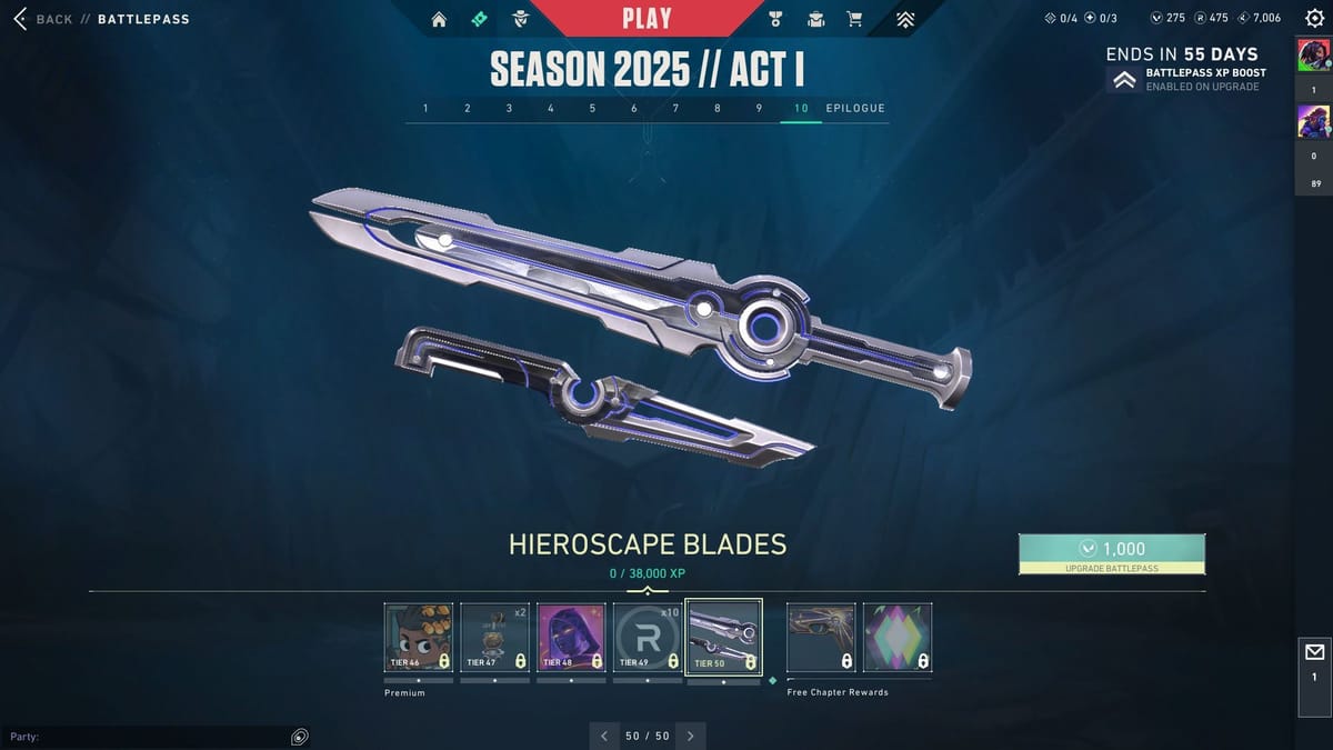 Valorant Season 2025 Act 1: All Battlepass tiers and rewards