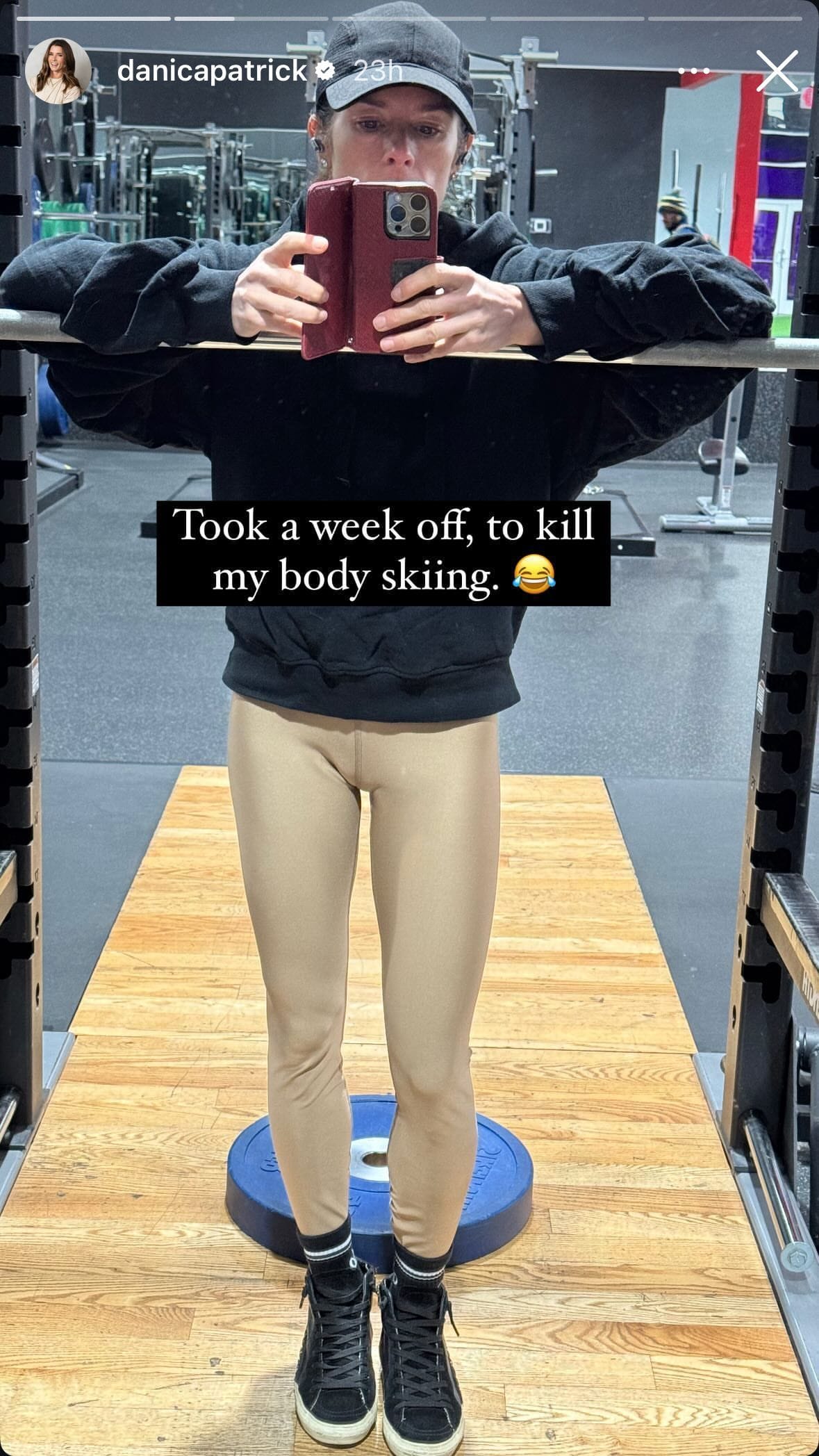 Danica Patrick is back on her fitness regime after taking a “week off ...