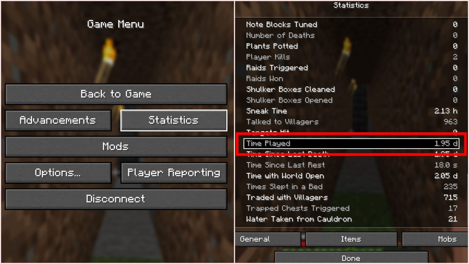 How to check how many hours you have in Minecraft