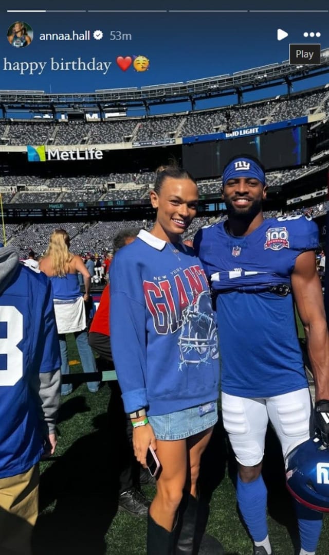 Anna Hall pens heartfelt birthday note for boyfriend Darius Slayton ...