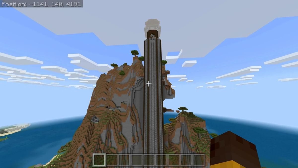 "Ah yes, frozen waterfalls.": Minecraft player discovers extremely tall ice spike surprising the ...