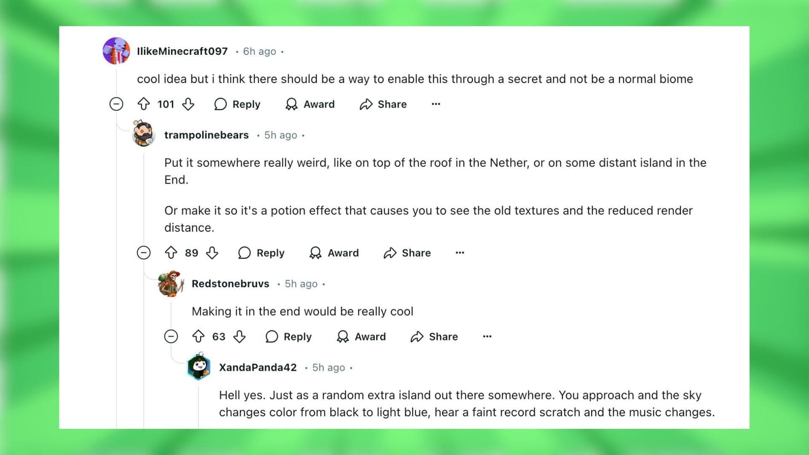 Minecraft fan proposes a nostalgic biome concept idea