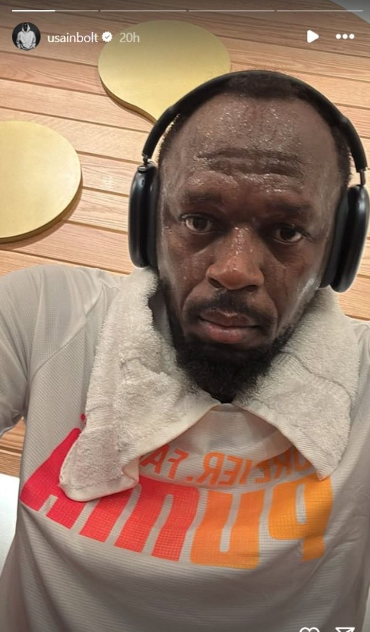 PICTURE: Usain Bolt breaks serious sweat in intense workout session