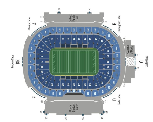 Notre Dame Fighting Irish Stadium - History, Capacity, Seating Chart ...