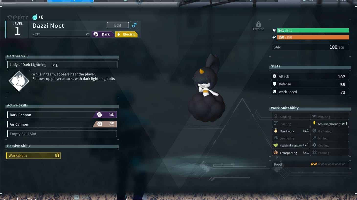 Dazzi Noct in Palworld: Where to find, best skills, and more