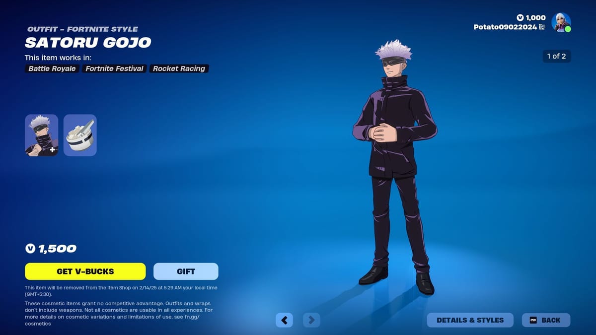 How to get Satoru Gojo, Megumi Fushiguro, and Nobara Kugisaki (Jujutsu Kaisen) skins in Fortnite