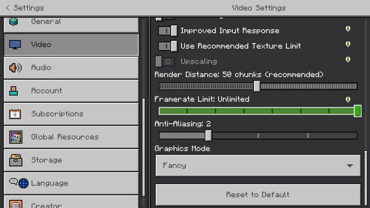 How to improve FPS in Minecraft Bedrock