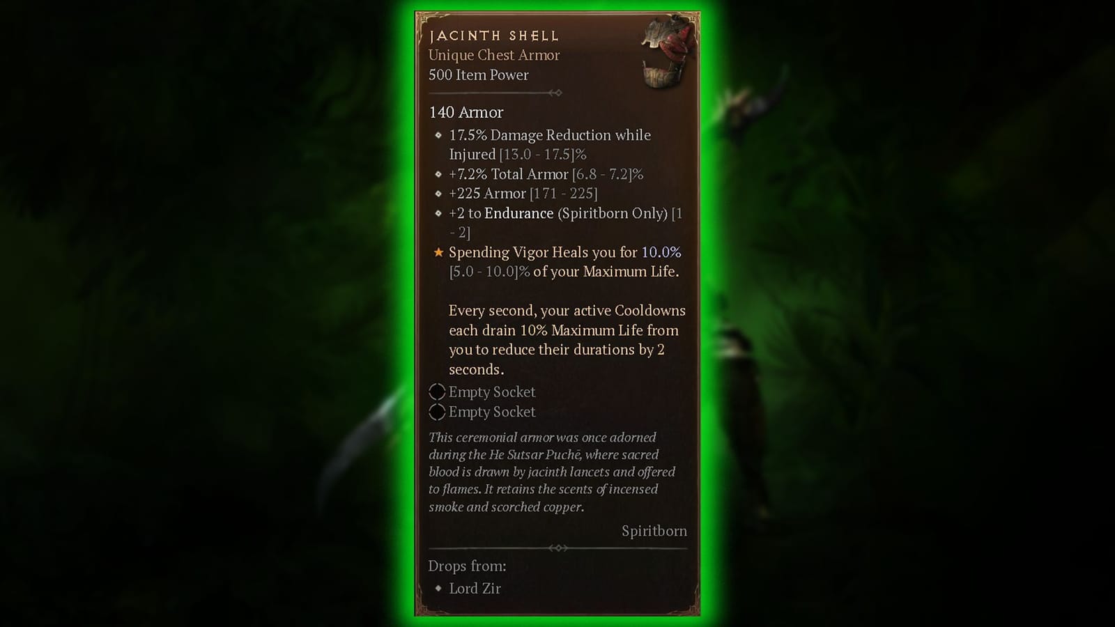 How to get Jacinth Shell in Diablo 4, and its unique effects