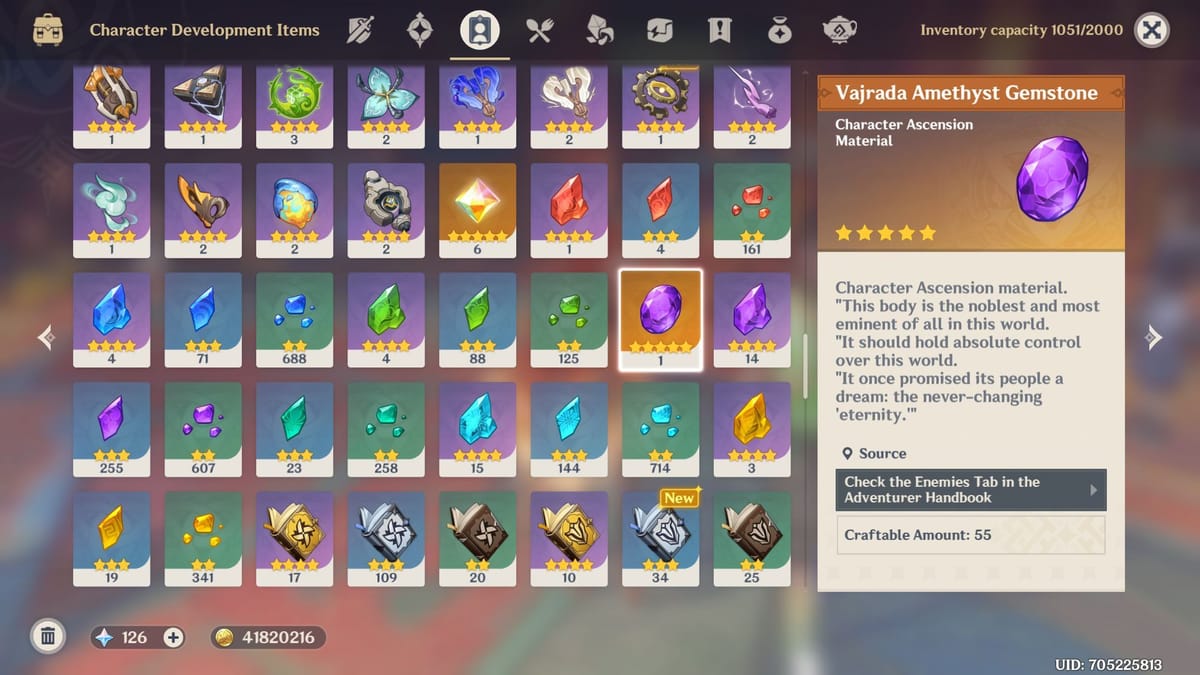 Genshin Impact Iansan ascension materials