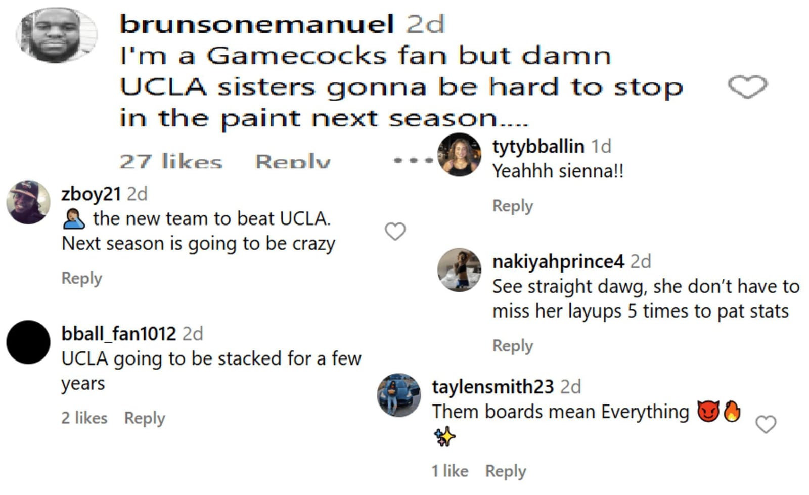 "UCLA sisters gonna be hard to stop": Hoops fans react to Lauren Betts ...