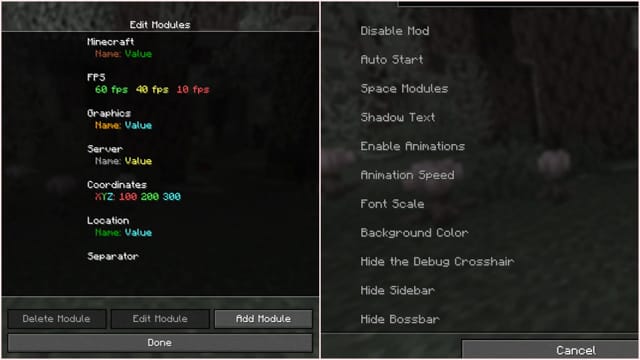 This Minecraft mod lets you customize Java Edition's F3 debug screen