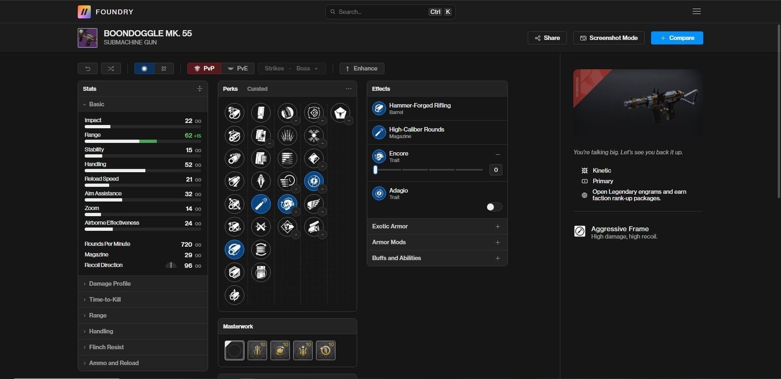 Boondoggle MK. 55 god roll guide for Destiny 2 PvE and PvP