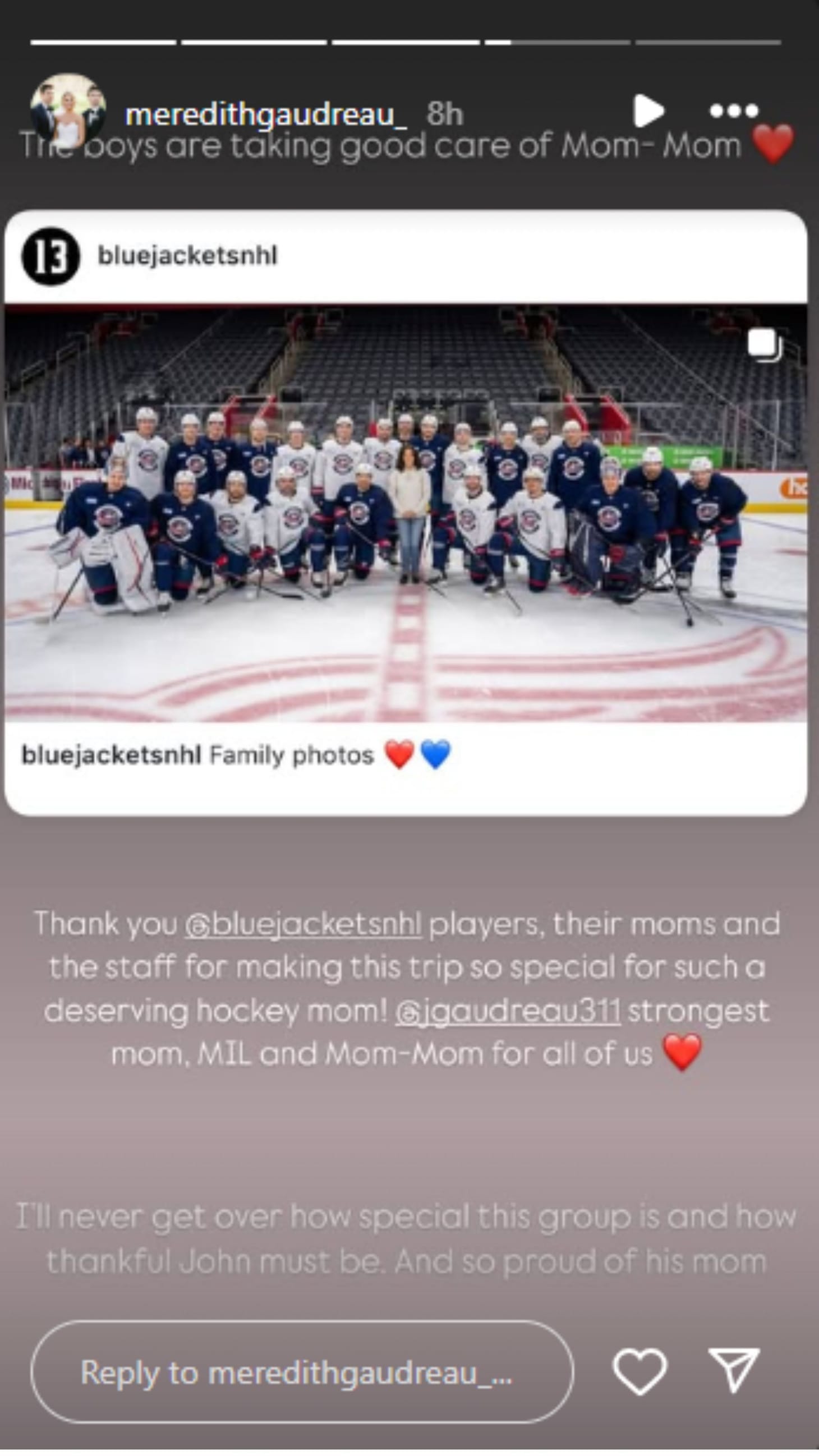 Johnny Gaudreau's wife Meredith pens heartfelt message for Blue Jackets ...