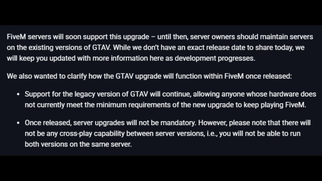 Free GTA 5 PC upgrade is coming to FiveM, announces Cfx.re