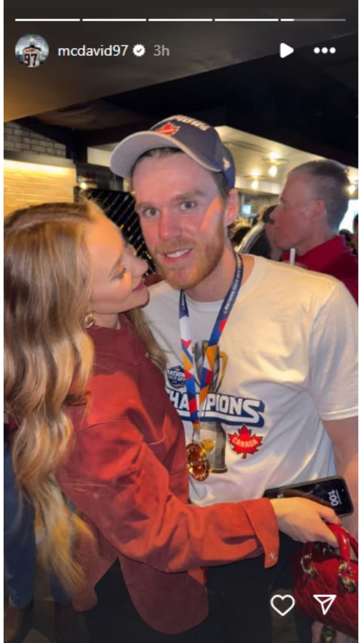 Connor McDavid drops adorable snap with wife Lauren Kyle after 4 Nations final victory