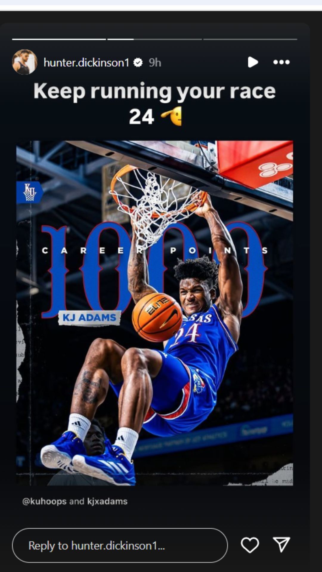 $1.5 million NIL-valued Hunter Dickinson drops 5-word reaction to Kansas teammate's 1,000 career ...