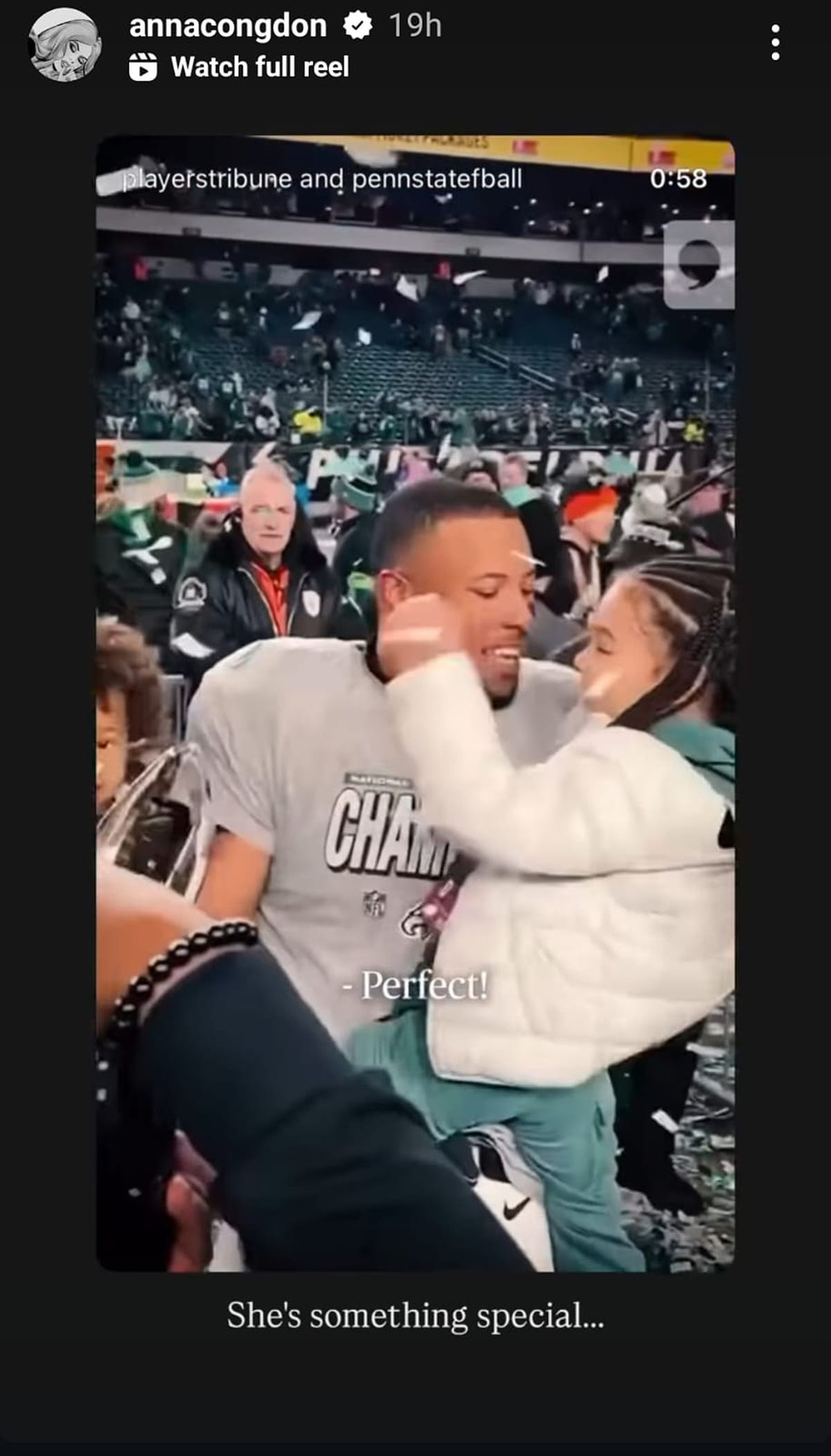 Saquon Barkley's fiancee Anna Congdon drops 3-word reaction to daughter ...