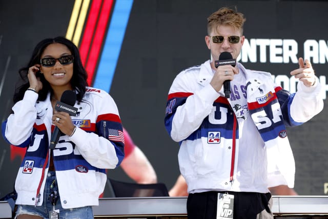 Tara Davis-Woodhall and Hunter share update as they depart for ...