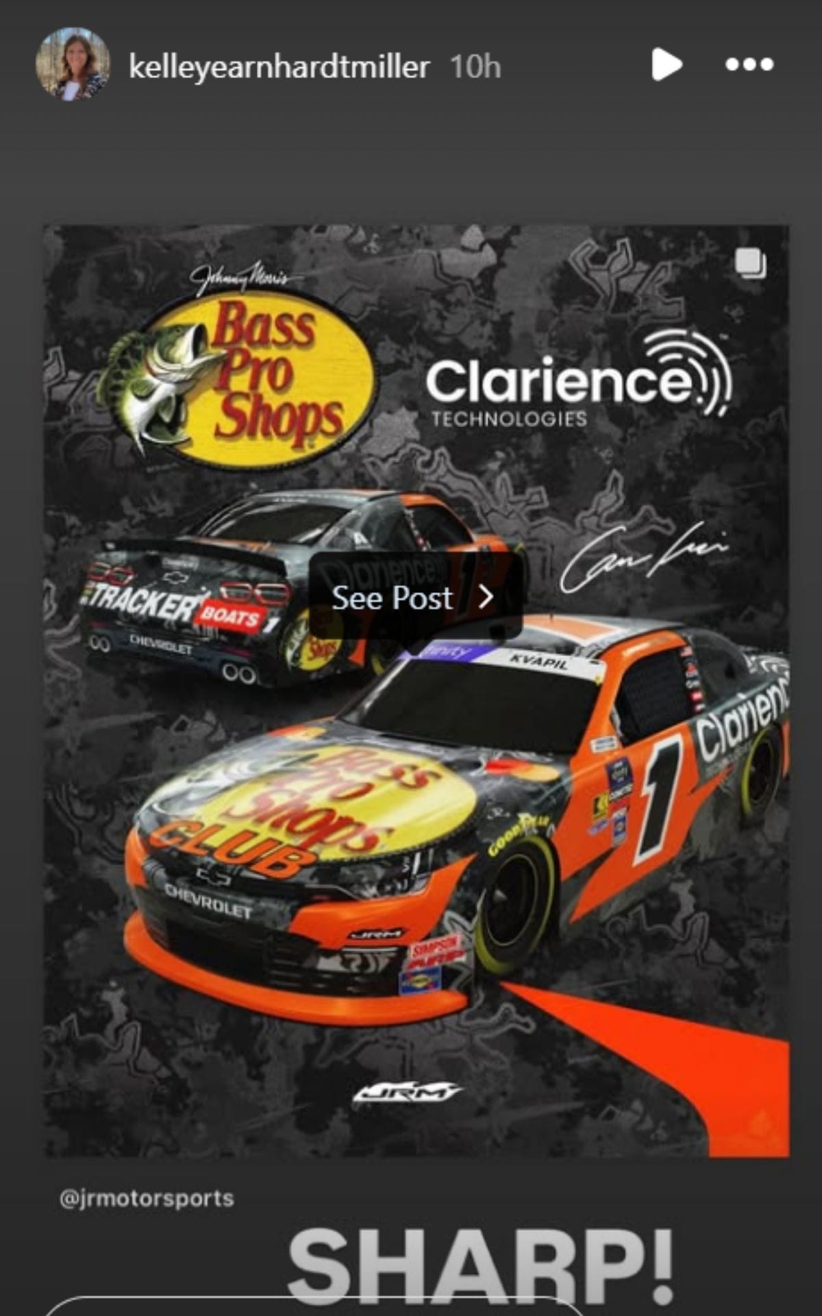 Kelley Earnhardt drops one-word reaction as JRM unveils Carson Kvapil’s ...