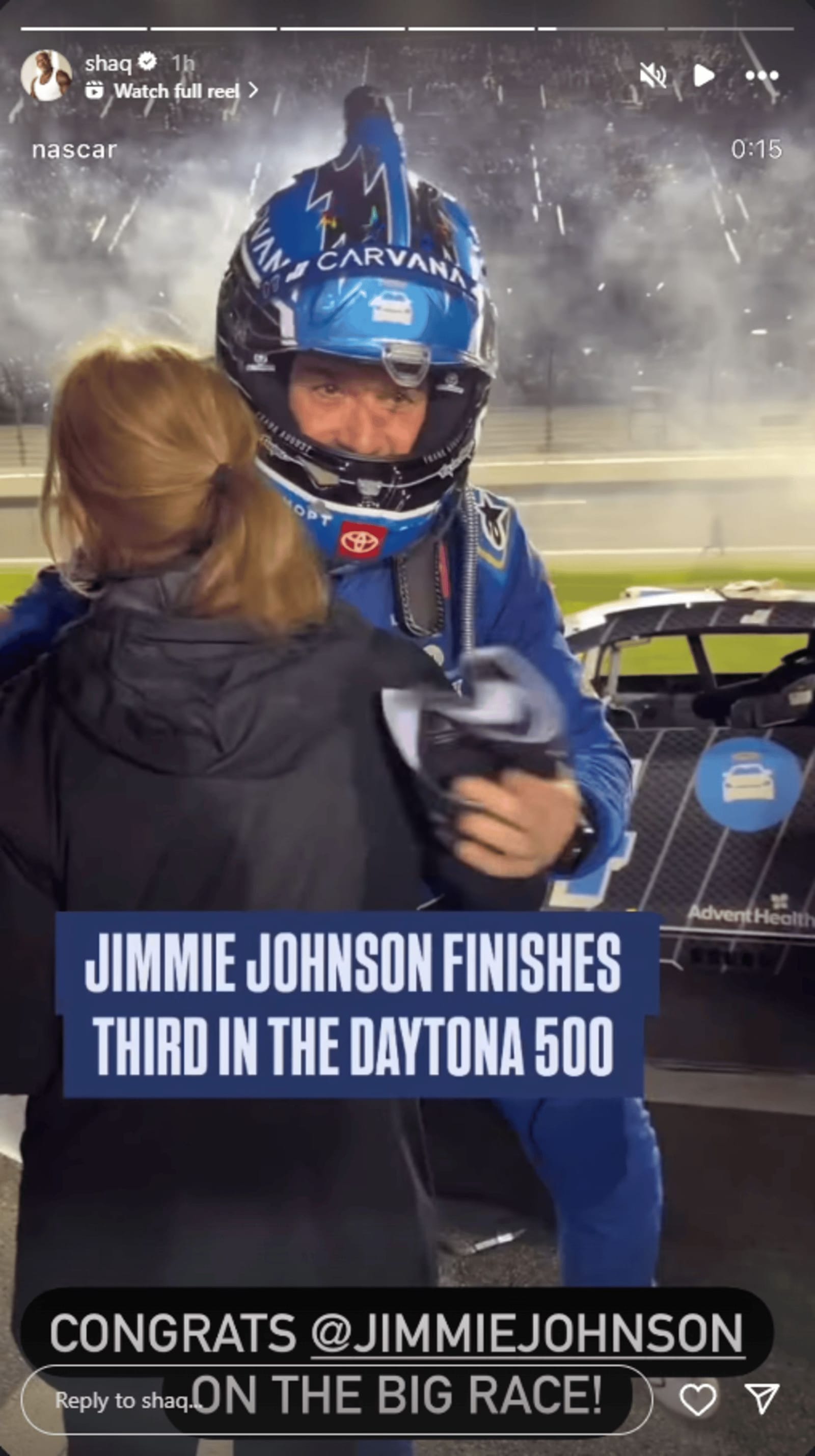 Shaquille O'Neal hails 7x NASCAR champion after impressive podium ...