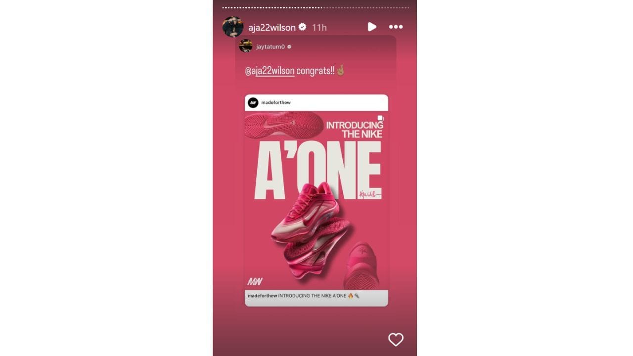 A'ja Wilson drops 5-word reaction to recording first win in signature ...