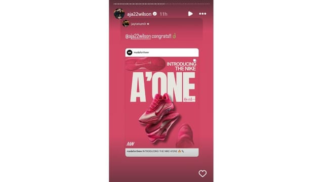 A'ja Wilson drops 5-word reaction to recording first win in signature ...