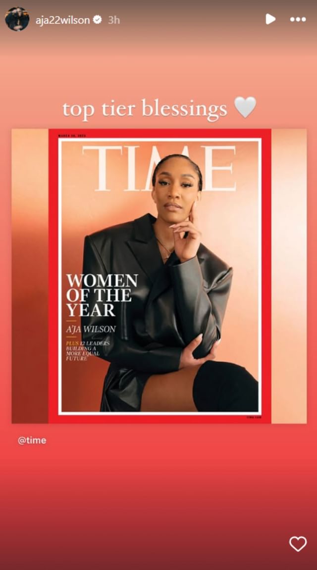 A'ja Wilson reacts in 3-words to major TIME's Women of the Year honor