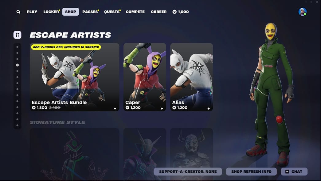 How to get Alias and Caper skins in Fortnite