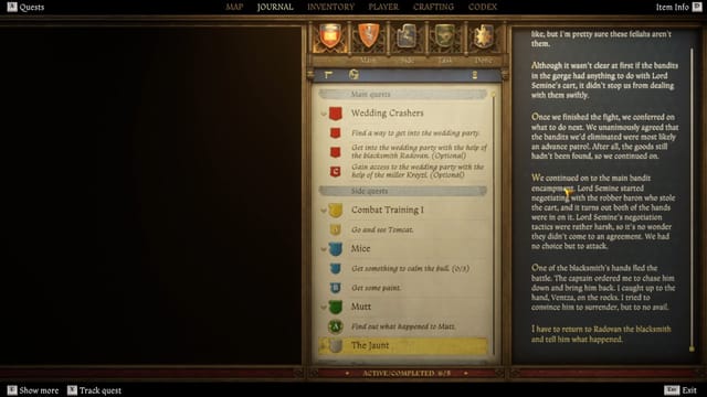 All main quests in Kingdom Come Deliverance 2