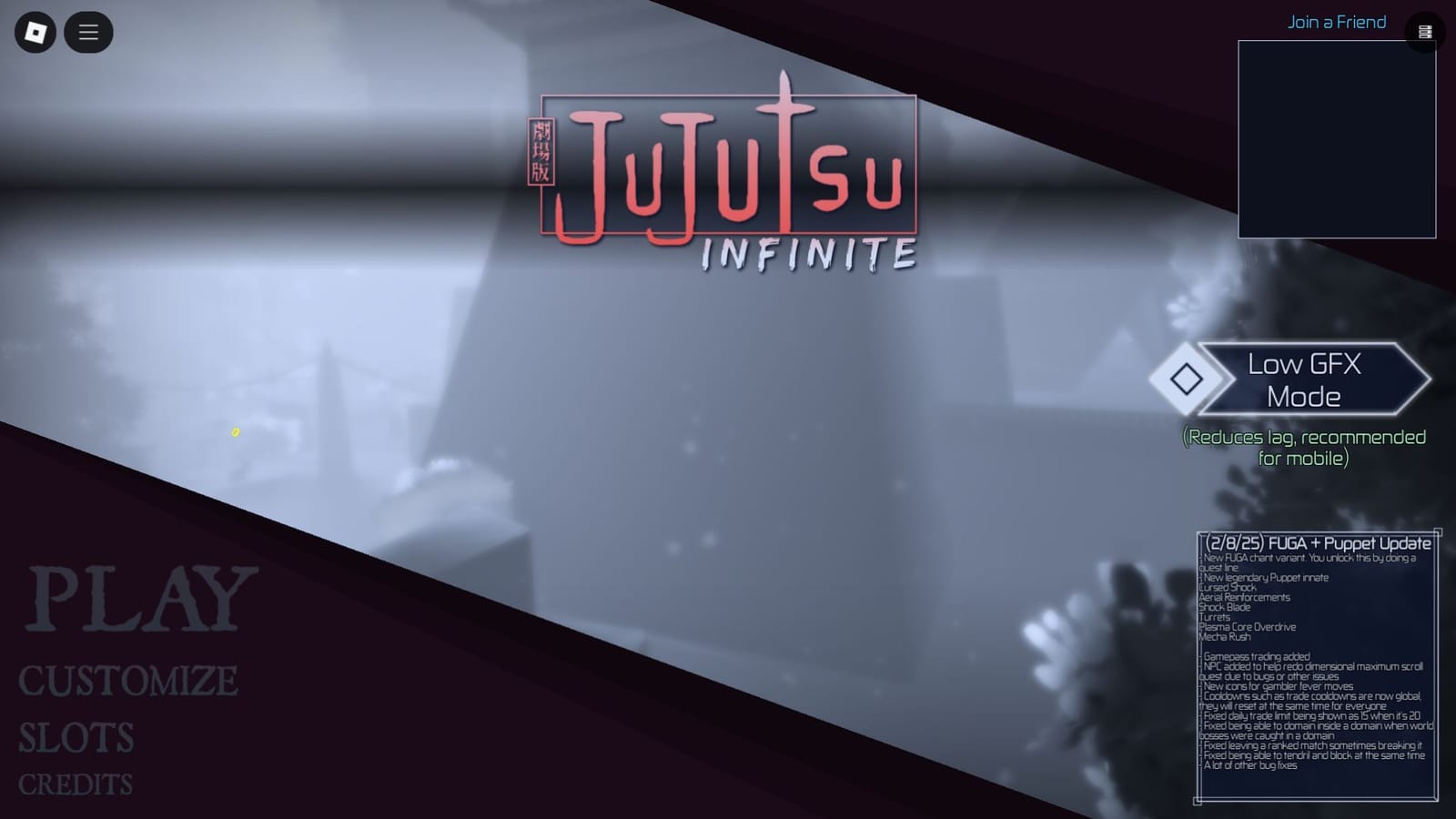 Jujutsu Infinite Fuga + Puppet update patch notes