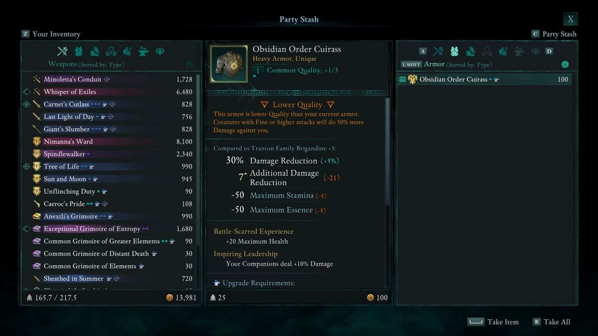 How to access the Stash in Avowed