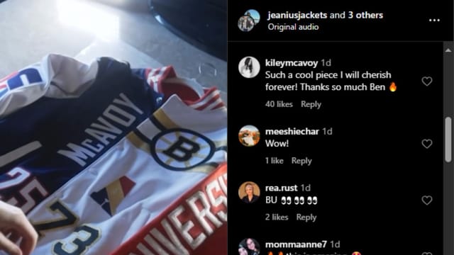 “I will cherish forever”: Charlie McAvoy’s wife Kiley melts over custom ...